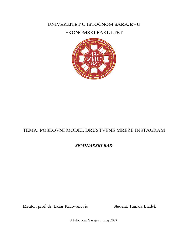 Poslovni Model Društvene Mreze Instagram-Seminarski Rad | PDF