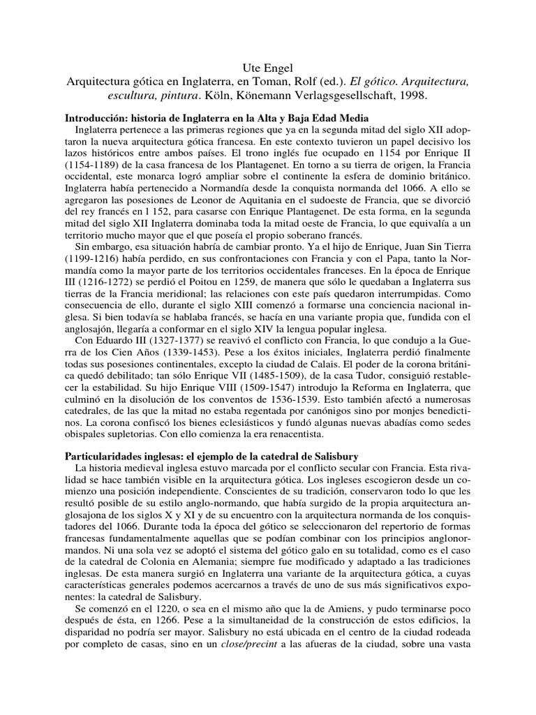 Engel, Ute - Arquitectura gotica en Inglaterra | PDF | Arquitectura ...