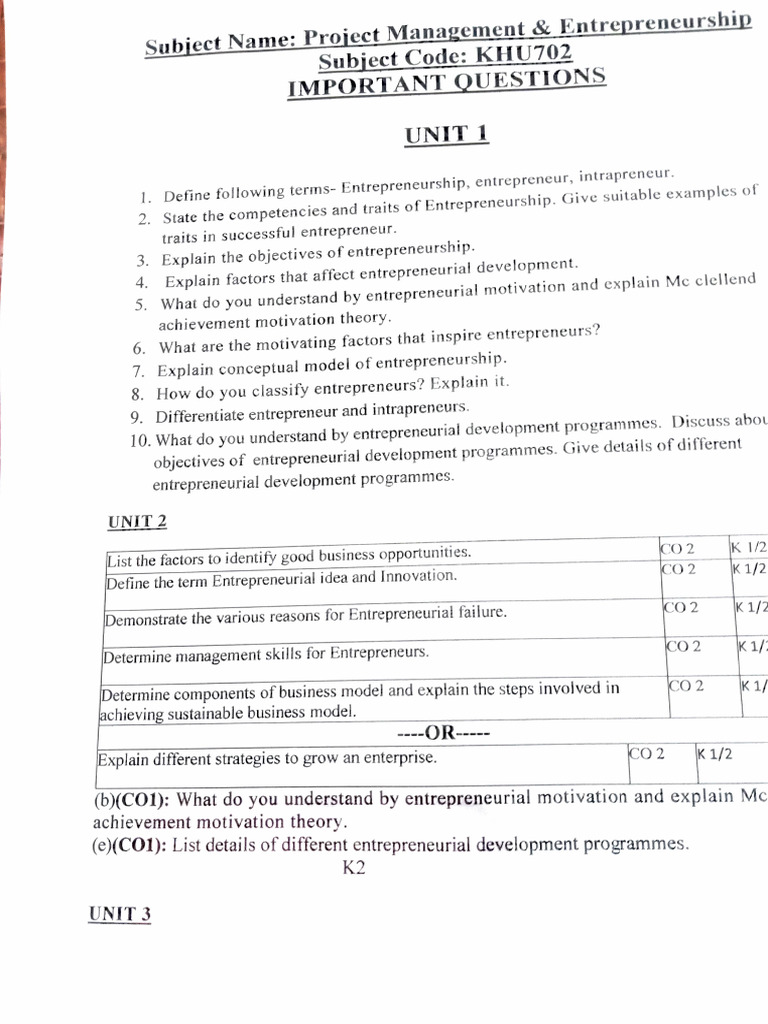 PME IMPORTANT QUESTION | Download Free PDF | Entrepreneurship | Motivation