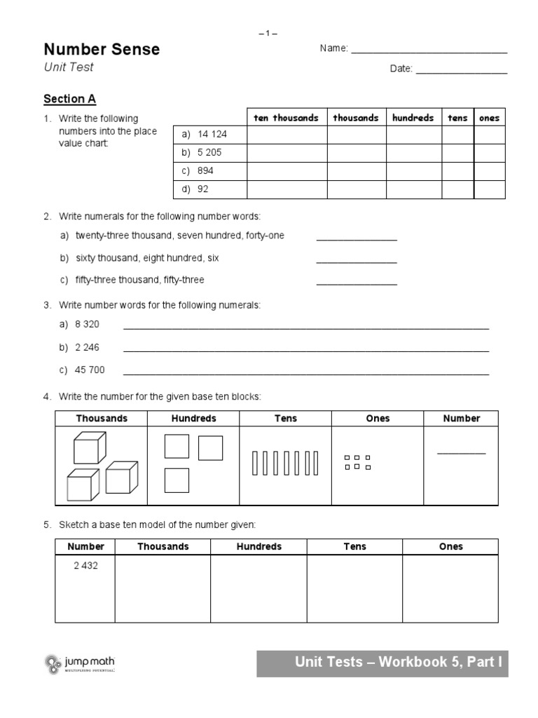Number Sense: Unit Test | PDF | Pound Sterling | Multiplication