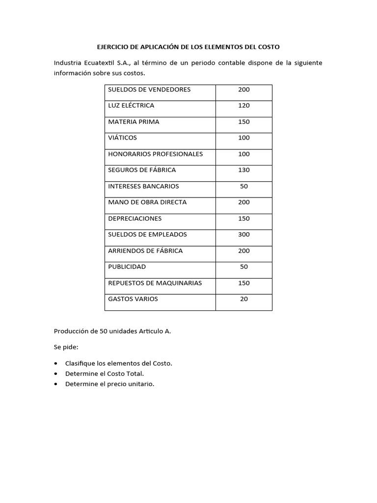 Ejercicio de Aplicacion 1 | PDF | Economias