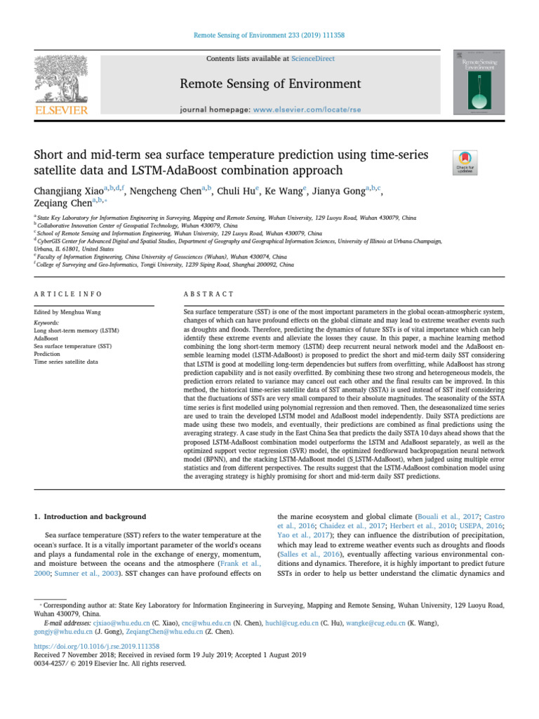 Xiao Et Al. - 2019 - Short and Mid-Term Sea Surface Temperature Predict | PDF | Time Series ...