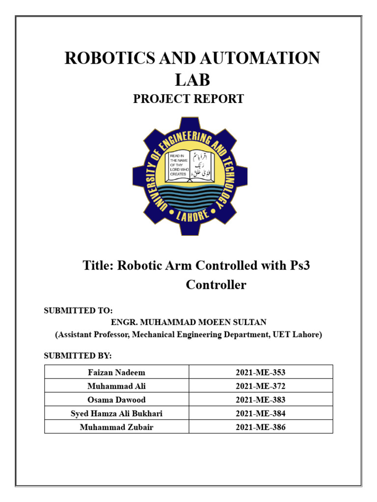 RAM Lab Project Report Group 16 | PDF | Robotics | Microcontroller