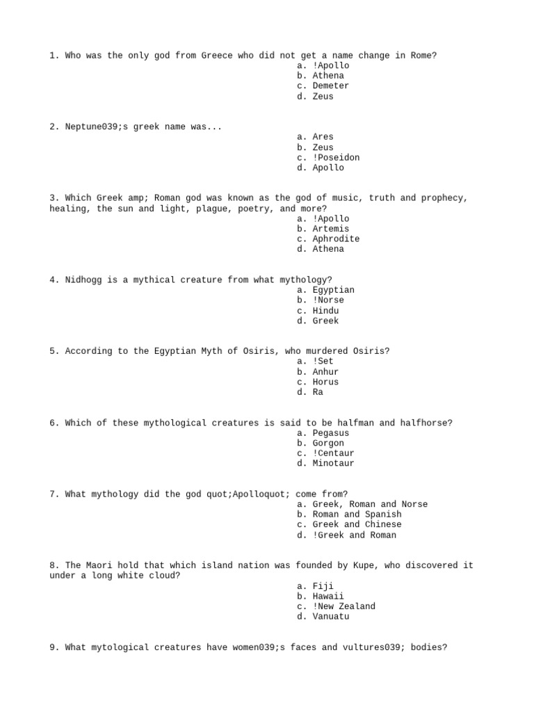 LAW110 Exercise 8 | PDF | Greek Mythology | Apollo