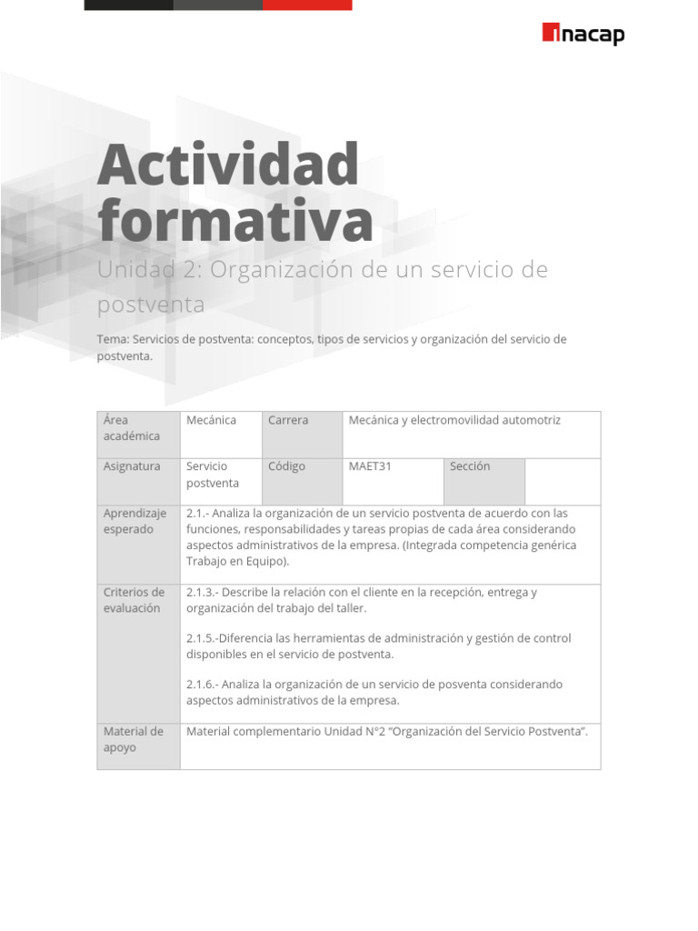Tarea Postventa Aaa | PDF | Business