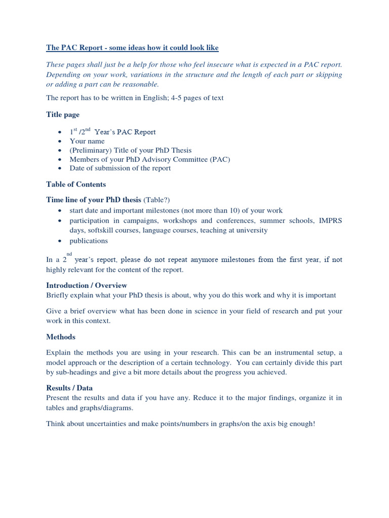 The Pac Report | PDF | Thesis | Doctor Of Philosophy