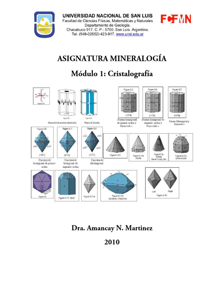 Asignatura Mineralogia Modulo 1 Cristalografia Pdf Cristal