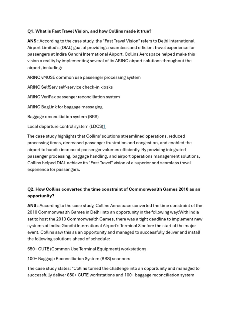 Case Study Assignment 1 | PDF | Airport | Economies