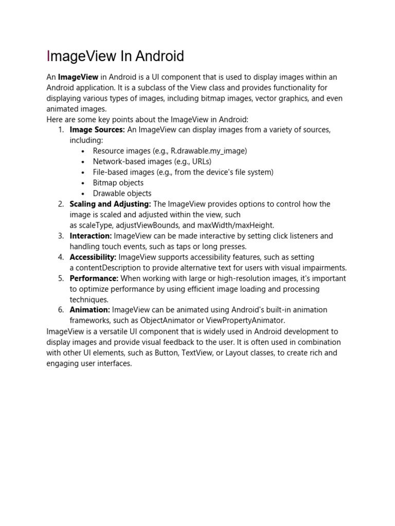 7.ImageView in Android | Download Free PDF | User Interface | Android ... 7.ImageView in Android | Download Free PDF | User Interface | Android ...