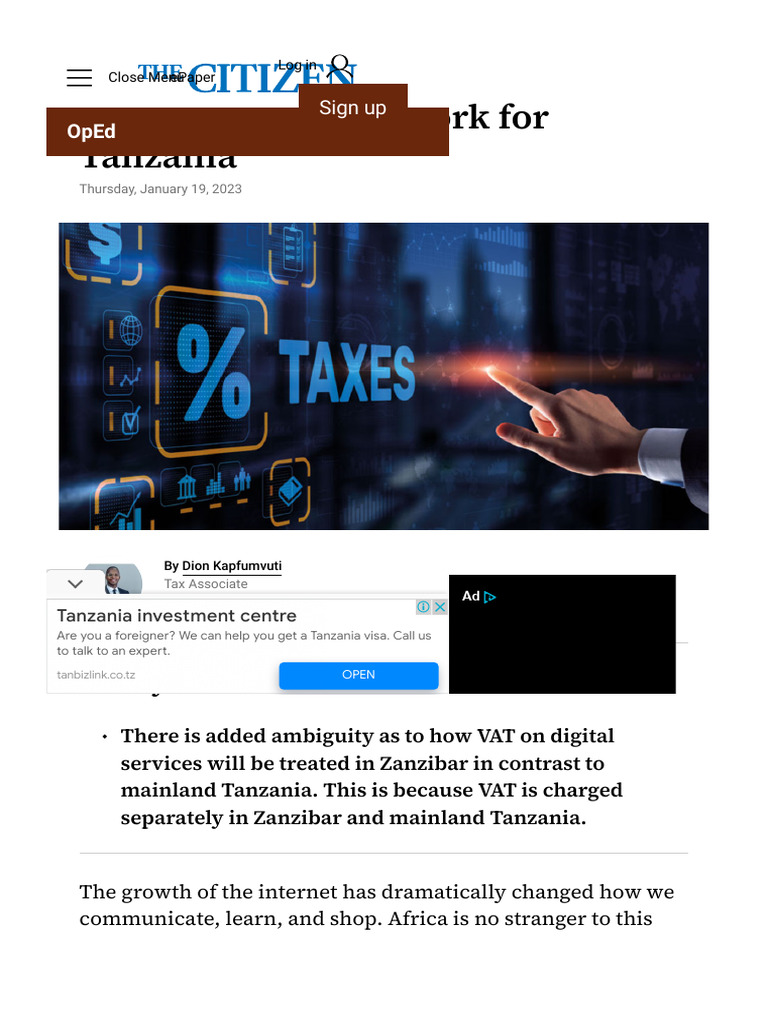 Making Digital Tax Work For Tanzania - The Citizen | PDF | Taxes ...