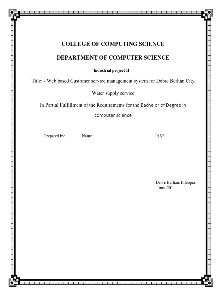 Sample Documentation On Web Based Customer Service Management System