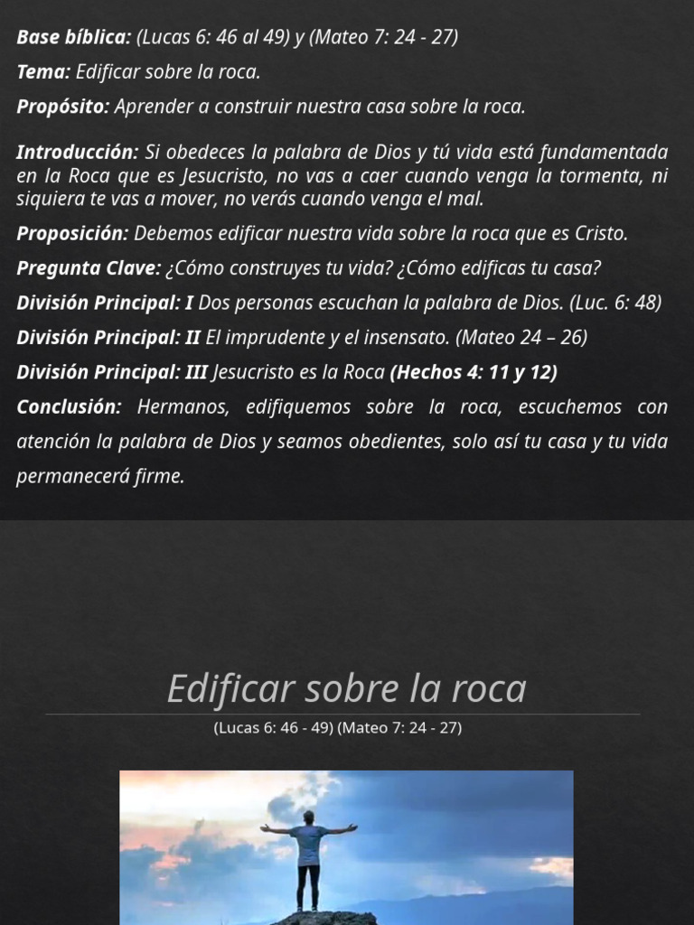 Edificar Sobre La Roca Exposición | Descargar gratis PDF | Cristo (título) | Jesús