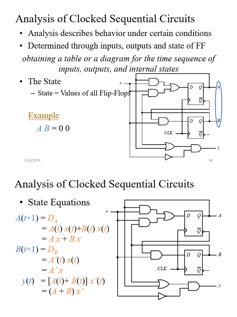 Lecture 22 - Ch5 - Analysis of Clocked Sequential Circuits | PDF | Computer Engineering ...