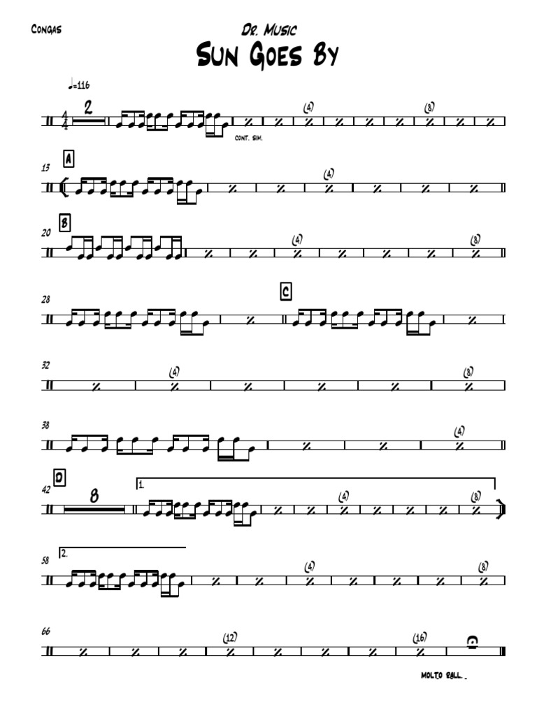 Sun Goes By - Congas | PDF