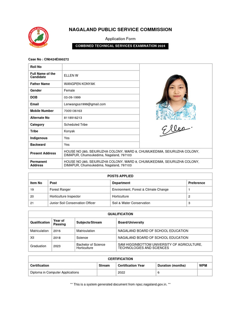NPSC Form | PDF | Educational Stages