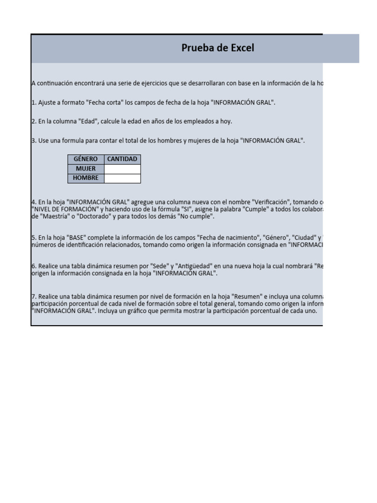 Prueba de Excel | PDF | Microsoft Excel