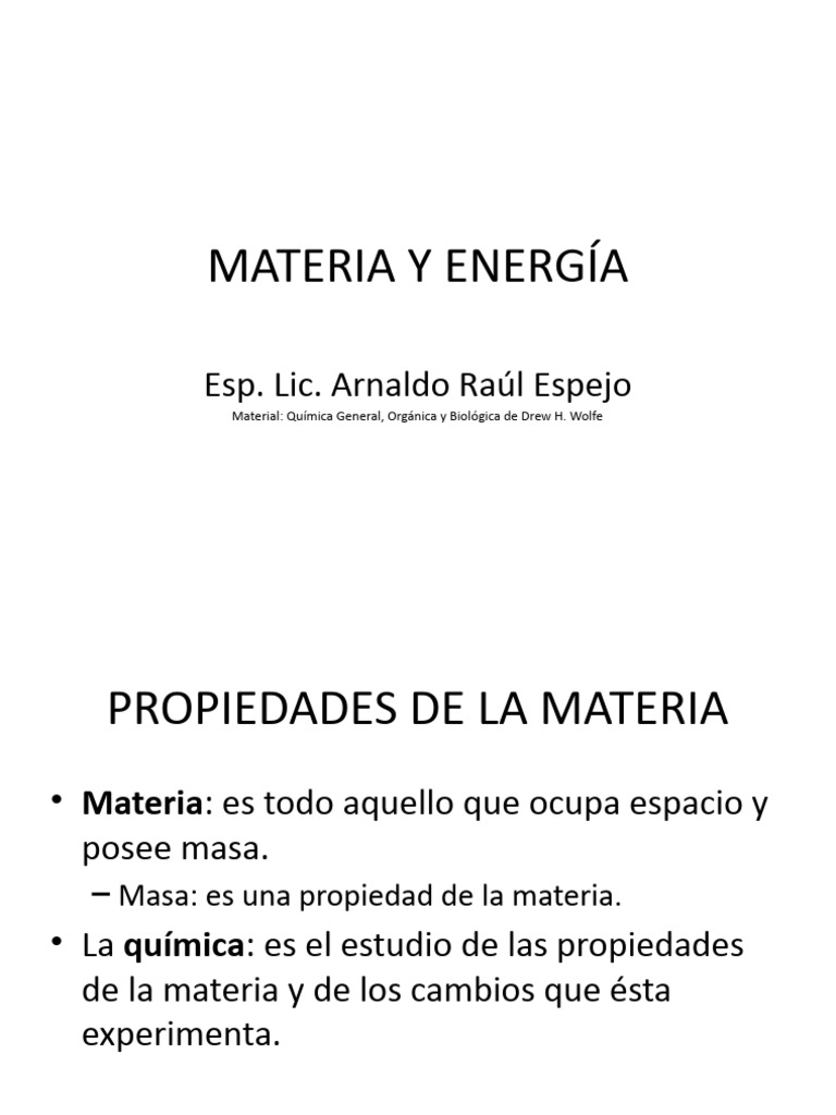 Clase 1 Materia y Energía | PDF | Importar | Sustancias químicas
