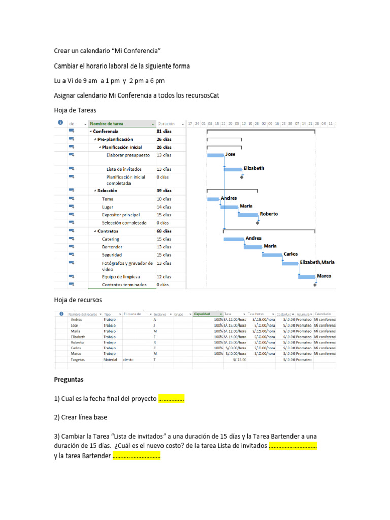 Practica Ms Project | PDF