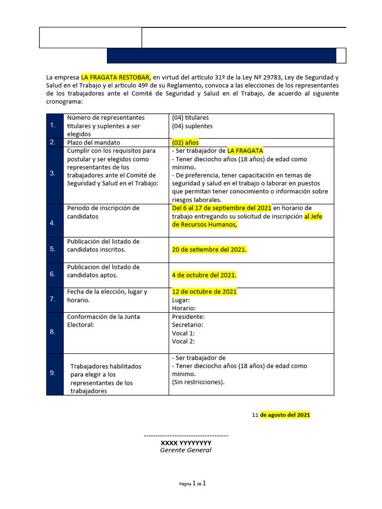 Convocatoria Al Proceso de Eleccion CSST | PDF | Gobierno | Elecciones