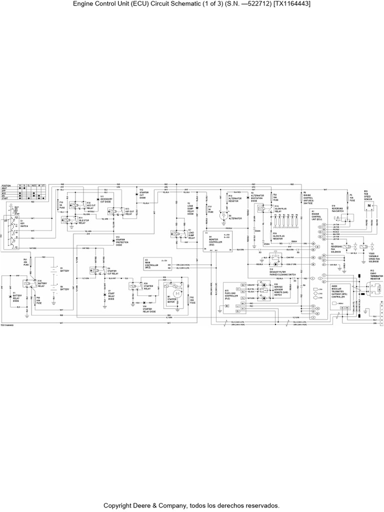 Engine Control Unit (ECU) Circuit Schematic (1 of 3) (S.N. —522712) | PDF
