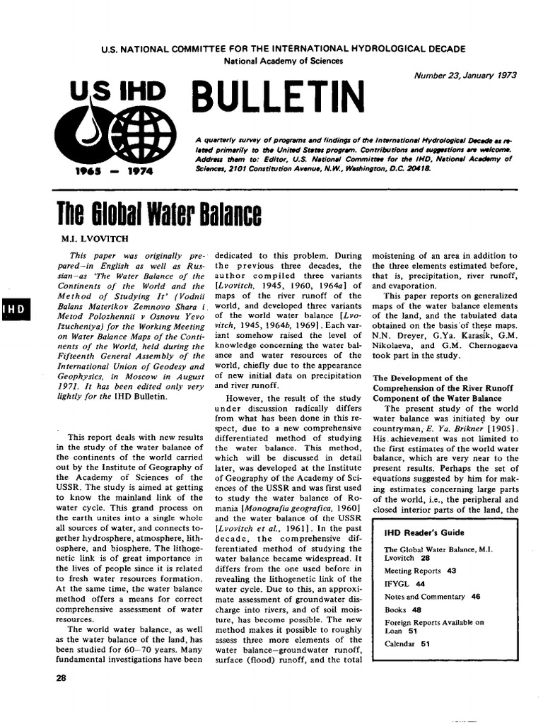 Lvov Itch 1973 | PDF | Water | Water Cycle