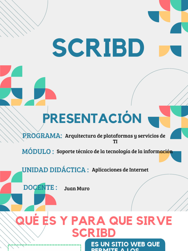 Presentacion Scribd | PDF | Scribd | Aplicación movil
