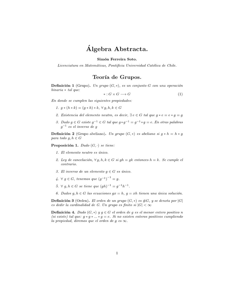 Algebra Abstracta | PDF | Grupo (Matemáticas) | Anillo (Matemáticas)