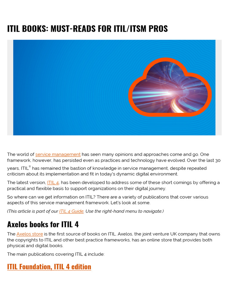 Itil Books Must Reads For Itilitsm Pros | PDF | Strategic Management ...