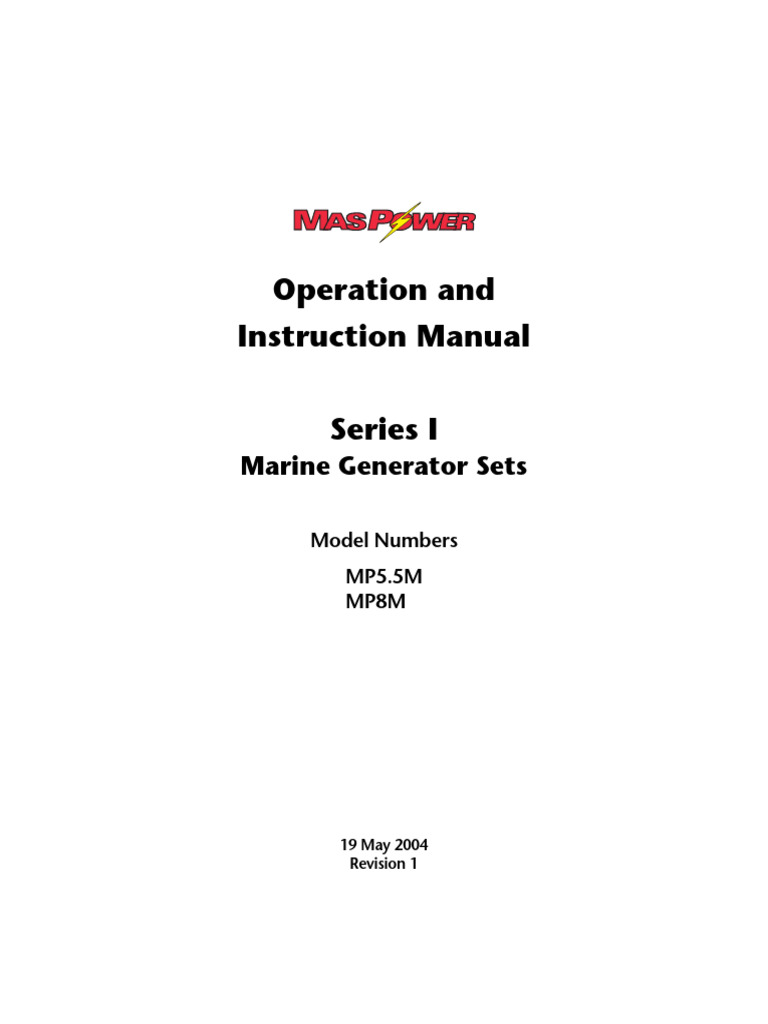 Mas Power-Mp8m Generator-User Manual | Download Free PDF | Manufactured ...