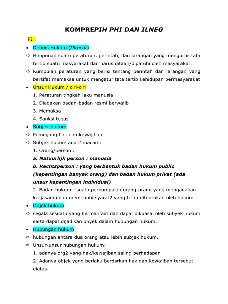 Rangkuman PHI, PIH, Dan Ilmu Negara | PDF