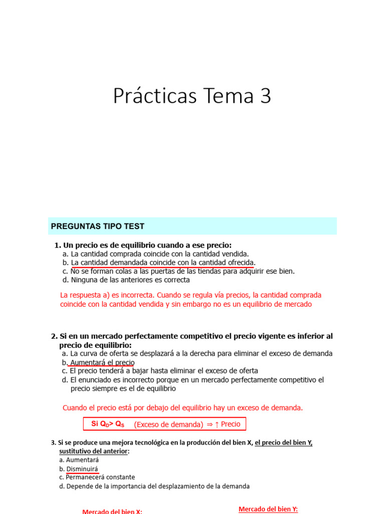 PrÃ¡cticas Tema 3 | PDF | Oferta (economía) | Mercado (economía)