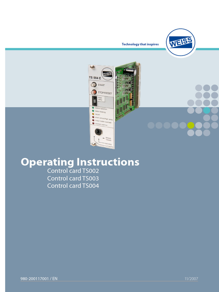 Weiss ts control card | Download Free PDF | Switch | Relay