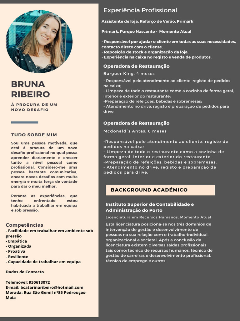 CV Bruna Ribeiro | PDF | Gestão de recursos humanos | Business