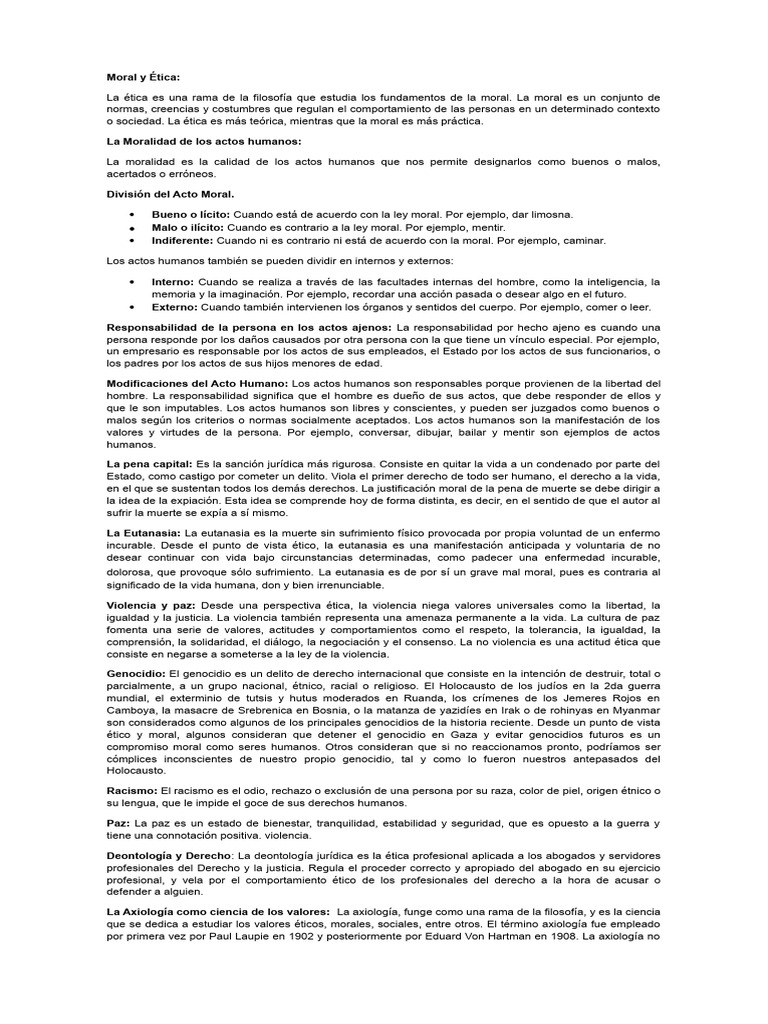 Deontologia Tema 3y4 | PDF | Moralidad | Genocidios