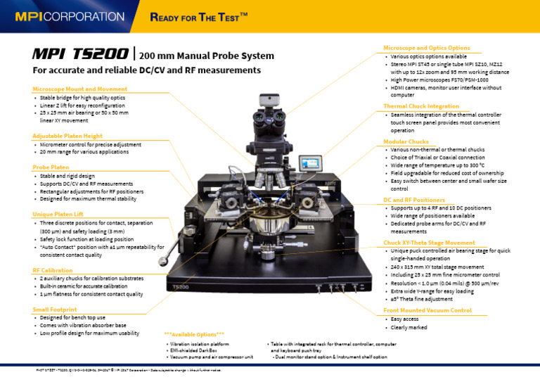 Mpi ts200 Manual Probe System Fact Sheet | PDF | Manufactured Goods ...