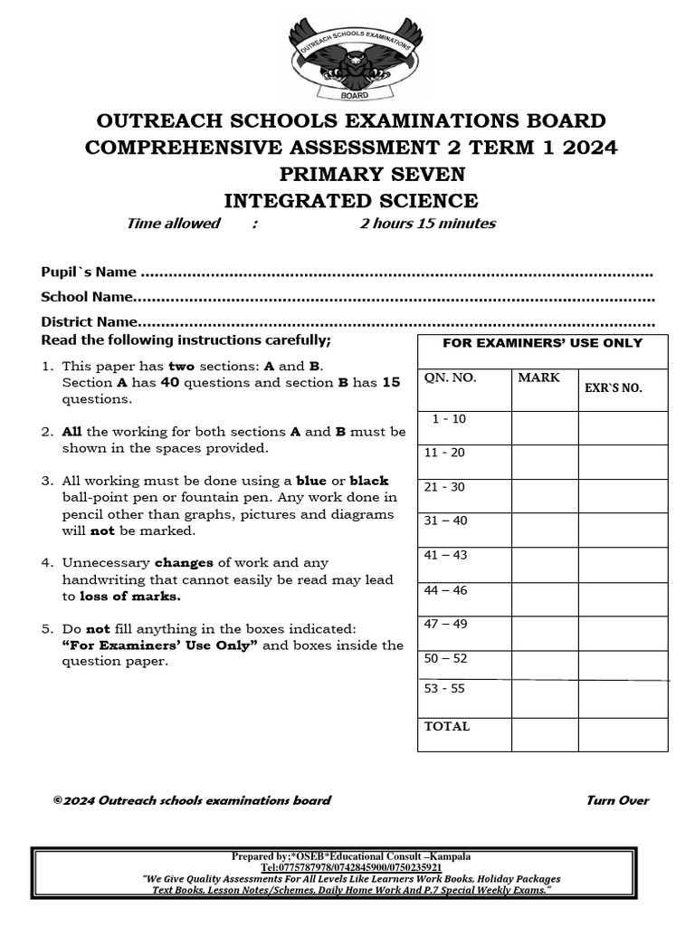 P.7 Sci Assessment | PDF | Vitamin