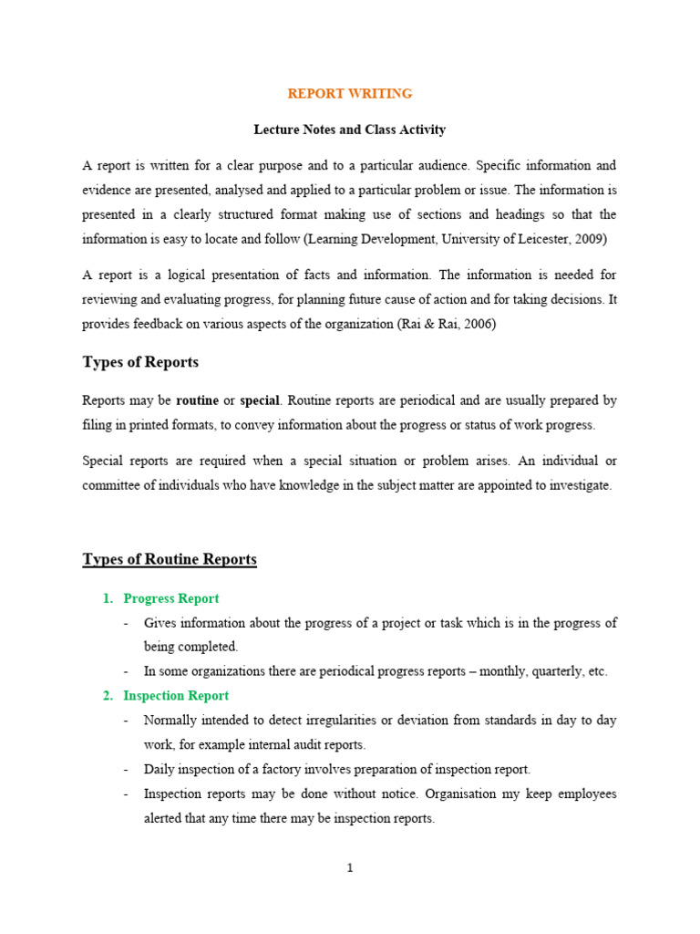 Report Writing | PDF | Information | Verb