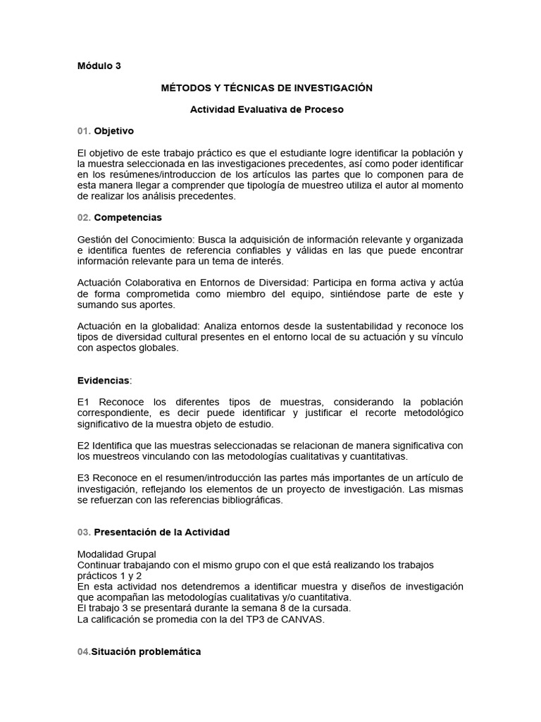 tp 3 entregable-1 | PDF | Muestreo (Estadísticas) | Science