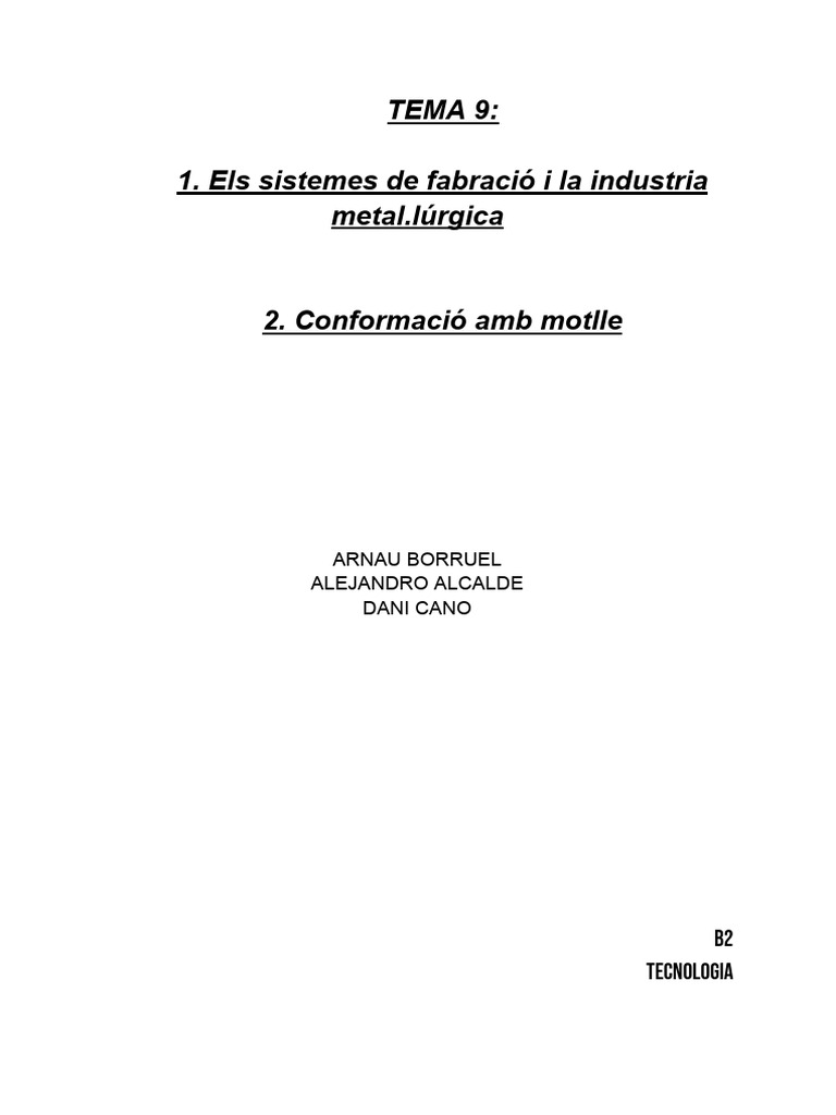 Treball Tecno - Unitat 9 Arbau Borruel, Alejandro Alcalde I Dani Cano | PDF