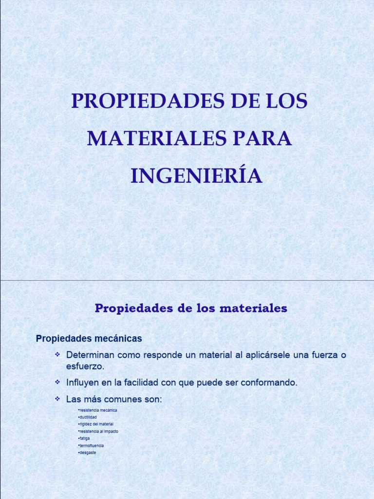 Materiales 2-2 POPIEDADES | PDF | Tungsteno | Rieles