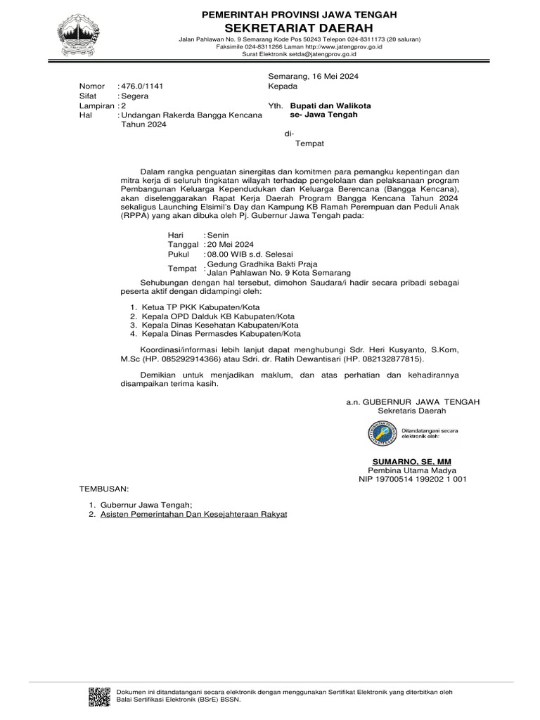 Undangan Rakerda 2024 | PDF