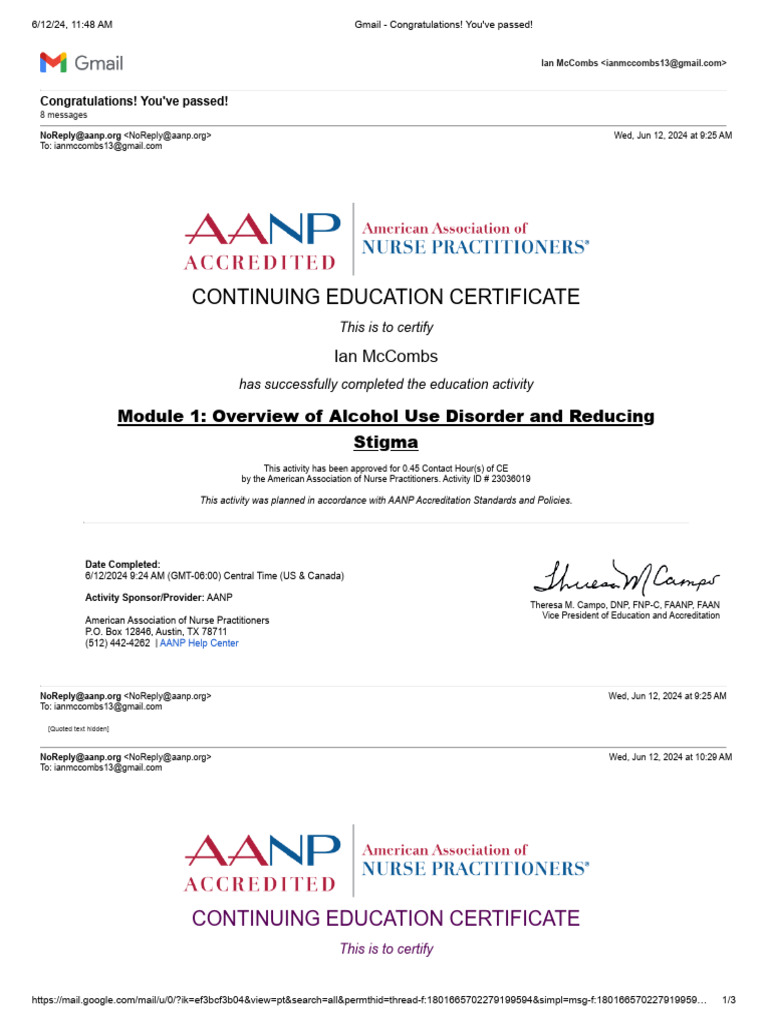 AANP Alcohol Use Certificate Modules 01 02 03 04 | PDF | Nurse ...