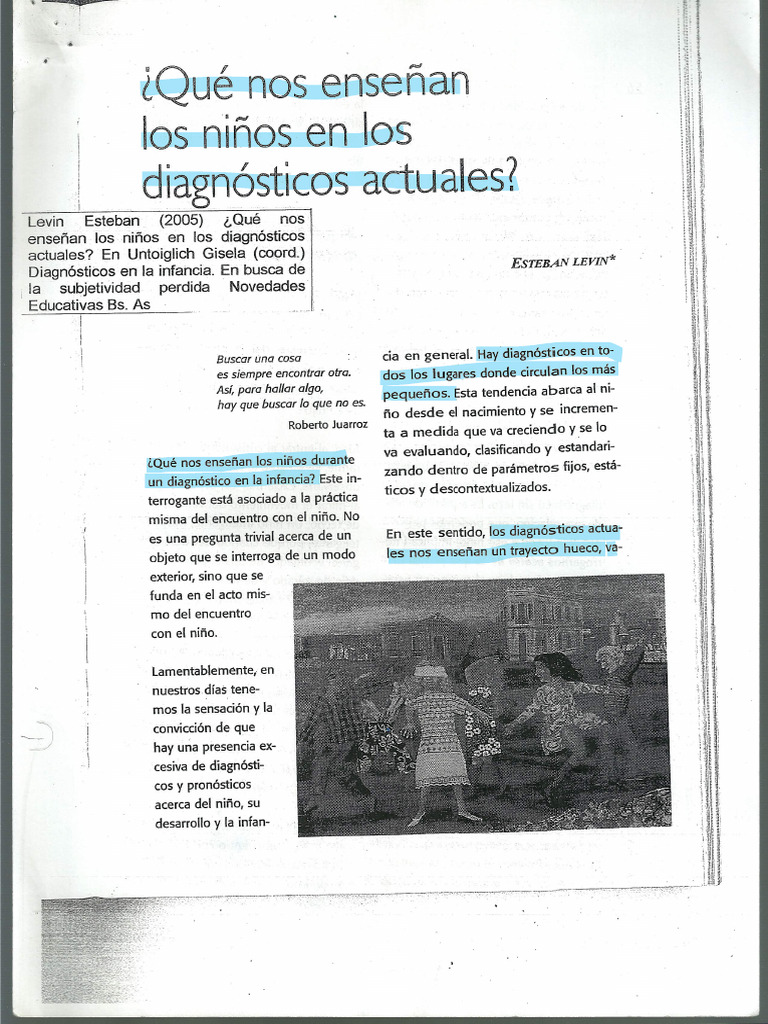 Levin (2005) - ¿Qué Nos Enseñan Los Diagnósticos Actuales... | PDF