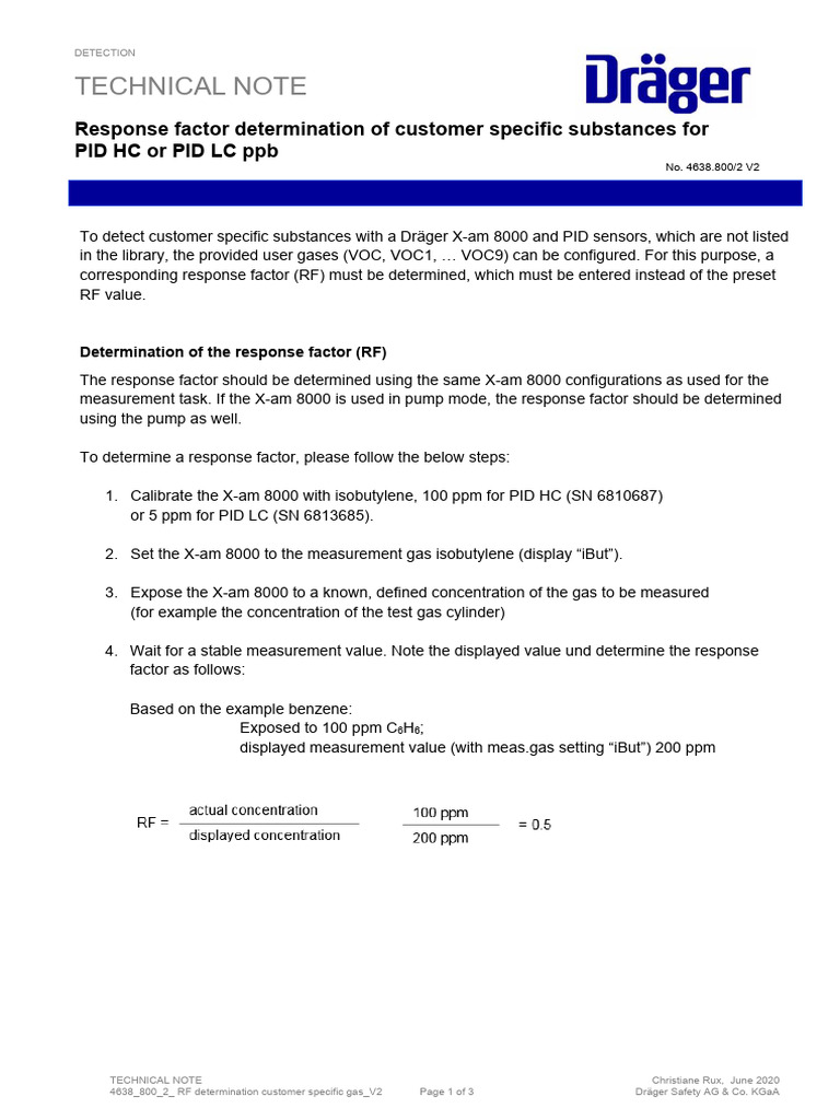 Response Factor Setup for PID Sensors | PDF | Parts Per Notation