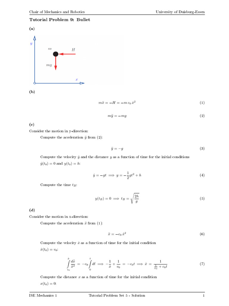 Tutorial Problem Set 5 Solution (WS1718) | PDF | Physical Quantities ...