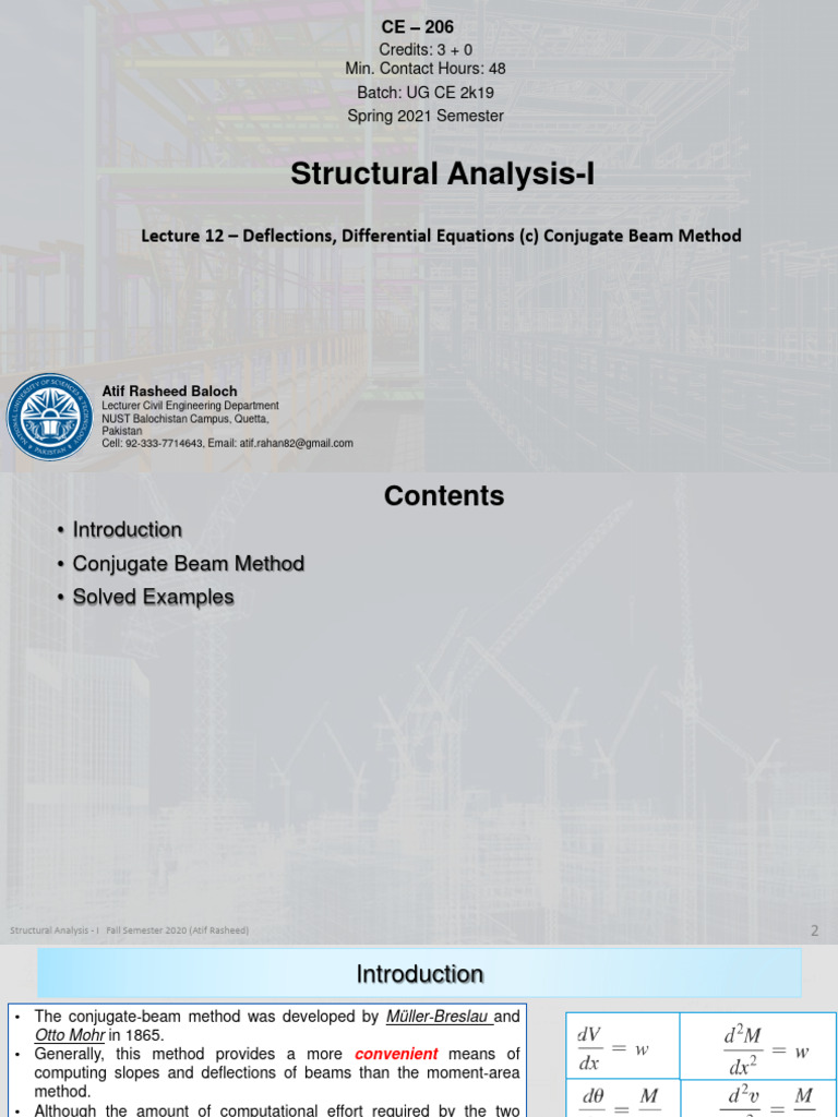 12 - Deflections, Differential Equations (C) Conjugate Beam Method | PDF | Structural Analysis ...
