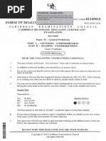 CSEC French Paper One Answers | PDF