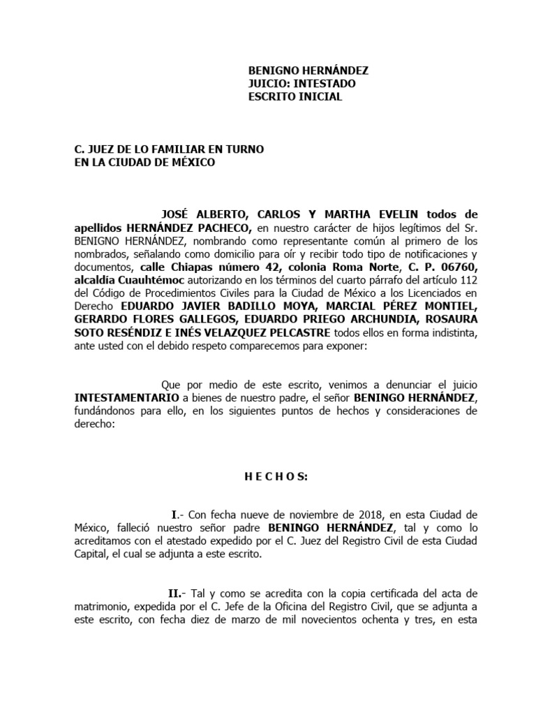 Intestado Beningno | PDF | México | Ley común