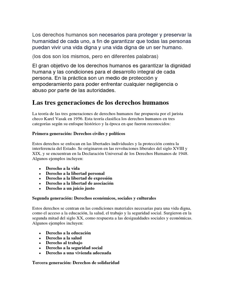 Los Derechos Humanos | PDF | Derechos humanos | Derechos