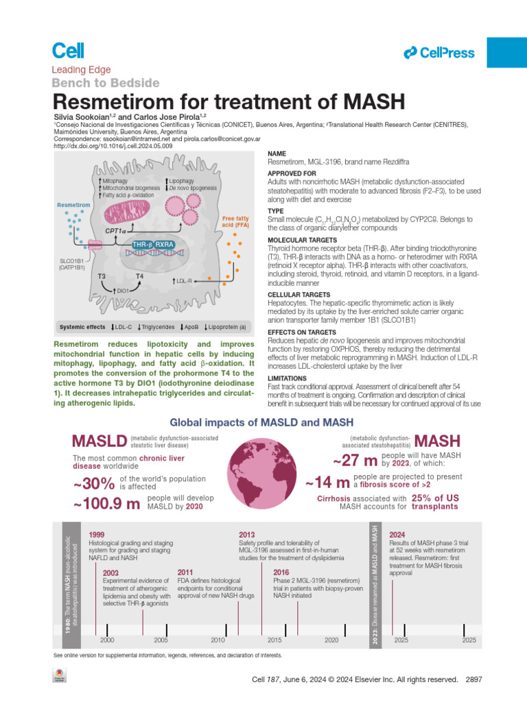 Resmetirom For Treatment of MASH | PDF | Cirrhosis | Medical Specialties